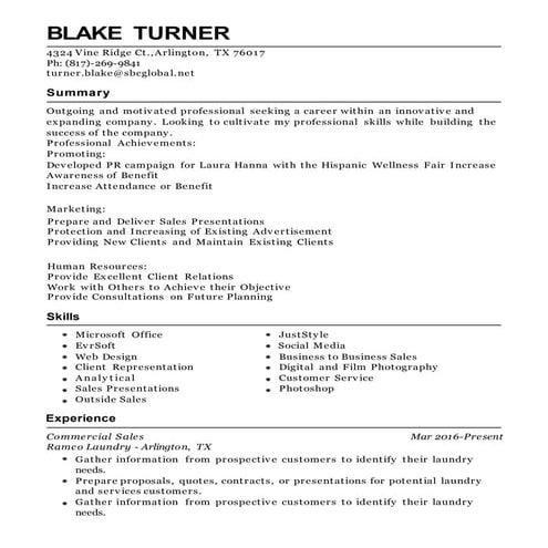 Blake Resume 1 | DOCX