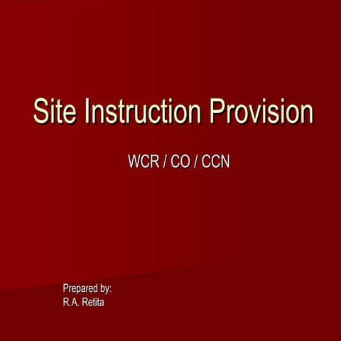 Site Instruction Provision | PPT