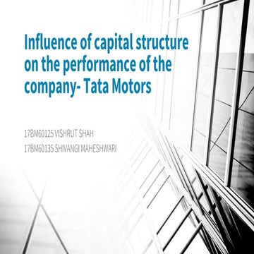 Capital Structure analysis of Tata Motors | PPTX