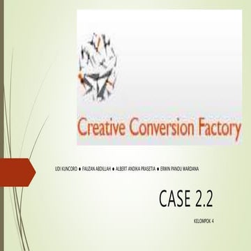 kelompok 4: Creative Conversion Factory (CCF). | PPT