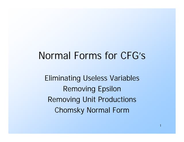 2.8 normal forms gnf & problems | PPTX