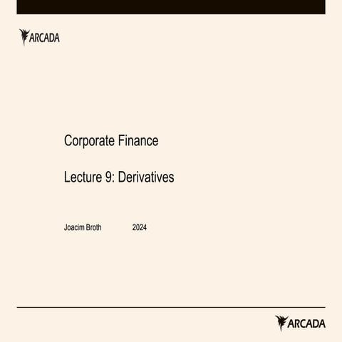 corporate finance lecture in Helsinki, on derivatives | PPT