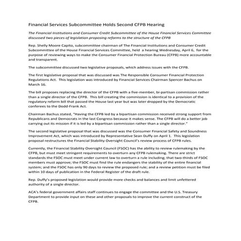 Anti-CFPB letter hosted by debt collectors lobby | PDF