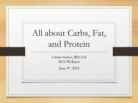Carbohydrates, fats, and proteins | PPT
