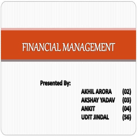 FINANCIAL MANAGEMENT | PPT