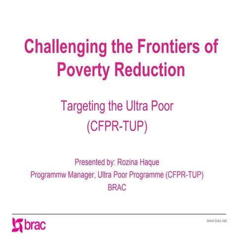 Challenging the Frontiers of Poverty-Targeting the Ultra Poor | PPTX