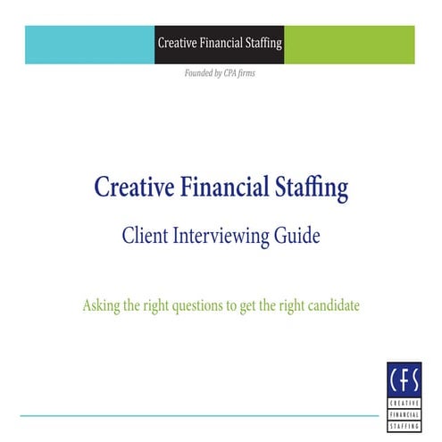 CFS Client Interviewing Guide 2016 | PDF