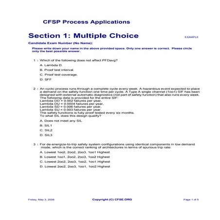 Cfsp example questions | PDF
