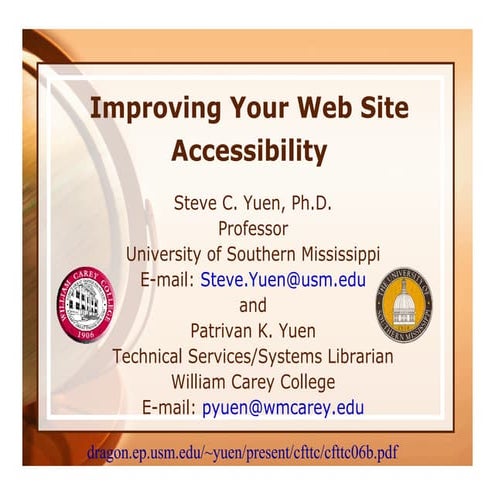 Improving Your Web Site Accessibility | PPT