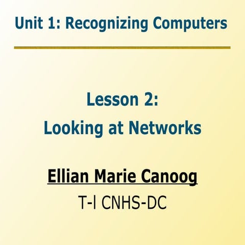Unit 1: Recognizing Computers | PPT