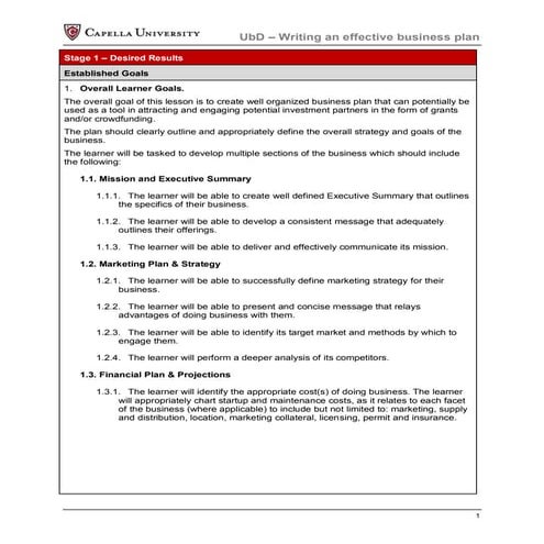 Writing an effective business plan | PDF