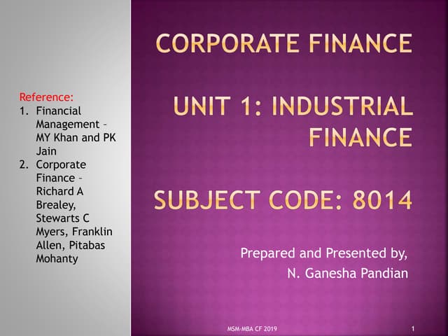 Basics of finance | PPTX