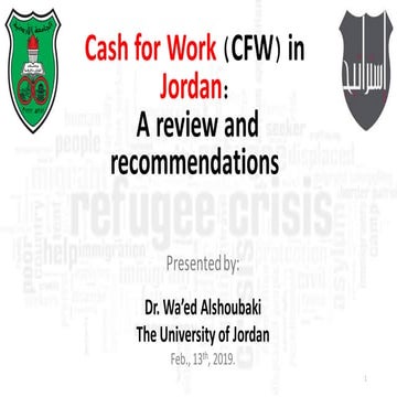 Cash for Work (CFW) Programs in Jordan: A Review and Recommendations | PDF