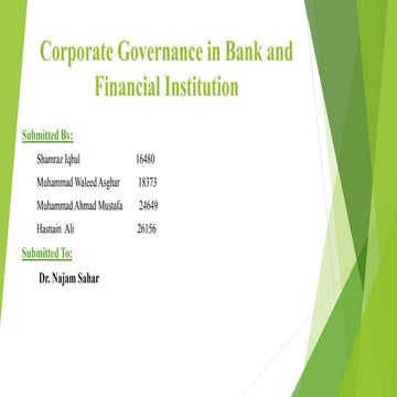 Corporate governance in Bank and Financial institution | PPTX