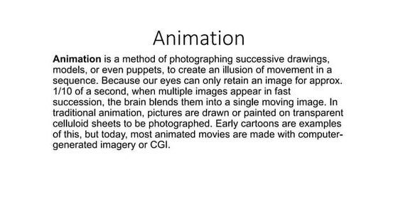Computer Animation Computer Graphics | Ppt