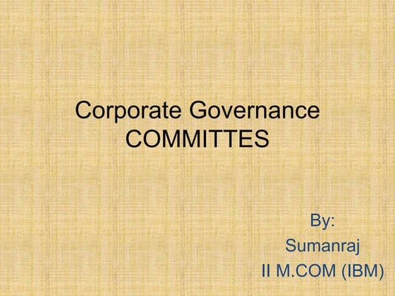 The cadbury committee report on corporate governance | PPTX | Business ...