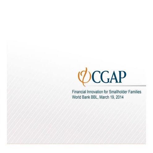 Cgap financial-innovation-for-smallholder-families-bbl-19 mar2014 | PPT