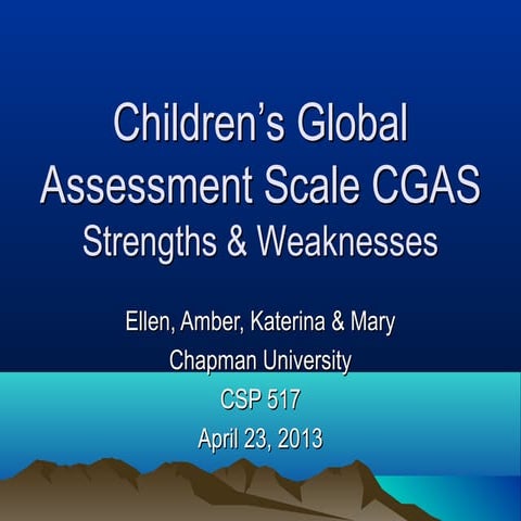 Cga srev4222013a | PPT | Mental Health | Diseases and Conditions