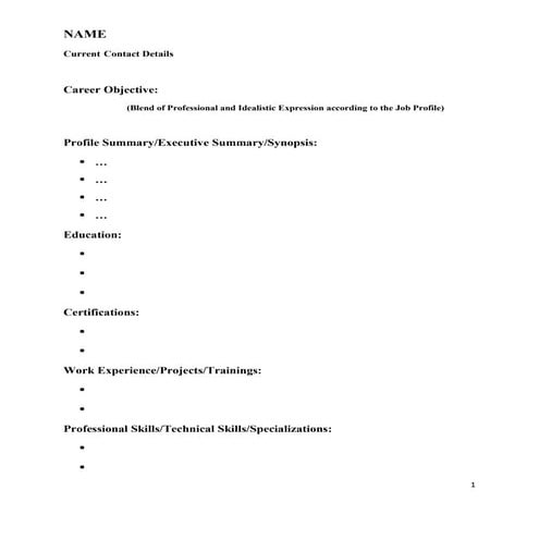 Resume Format-Basic and Simple | PDF