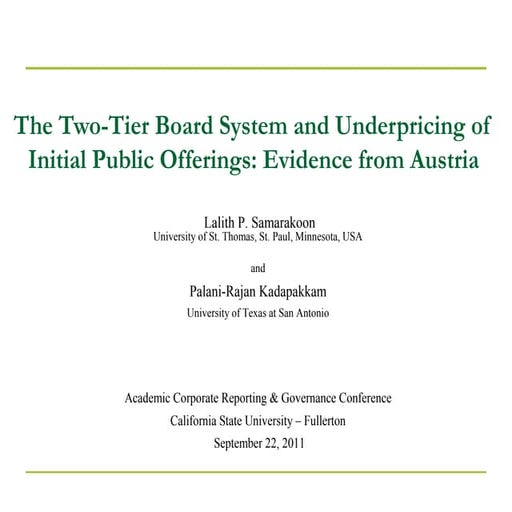 The Two-Tier Board System and Underpricing of Initial Public Offerings ...