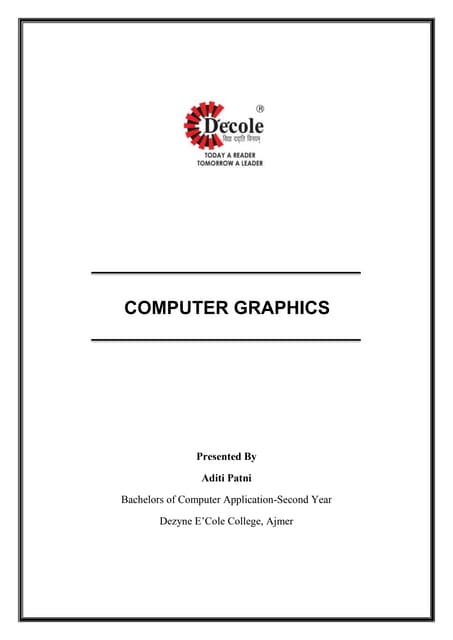 2d Transformations Computer Graphics Pdf
