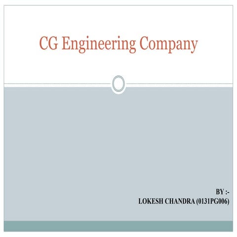 CG engineering company (Sales and Distribution) | PPTX
