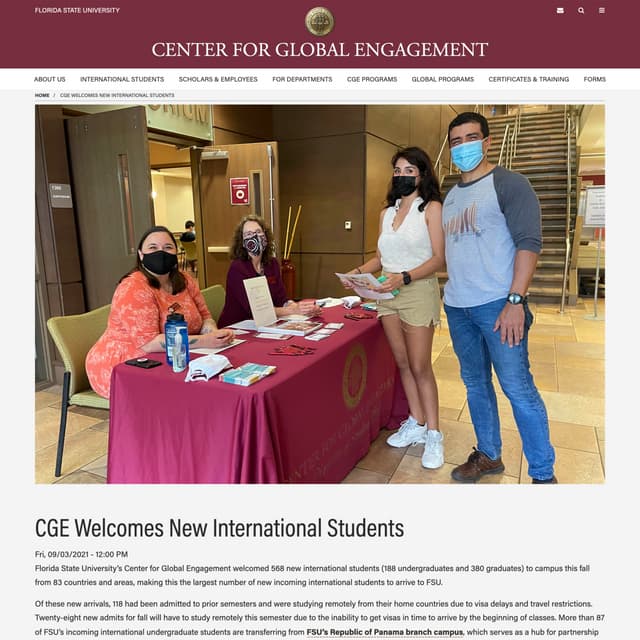 CGE Welcomes New International Students – Center for Global Engagement | PDF