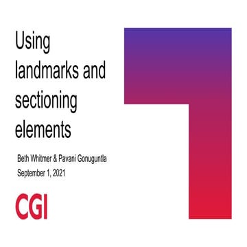 UXPA 2021: Accessibility Foundations: Using Landmarks and Sectioning ...