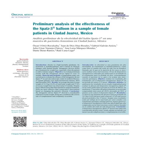 Preliminary analysis of the effectiveness of the Spatz-3® balloon in a ...
