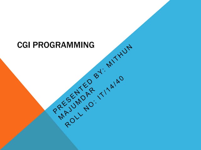 Cgi programming | PPT Cgi programming | PPT