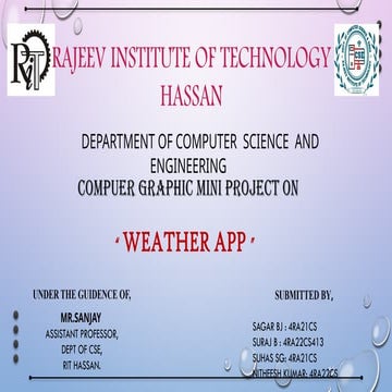 the presentation about computer graphics on weather app | PPTX
