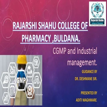 Cgmp.pptx | Manufacturing Industry | Industries