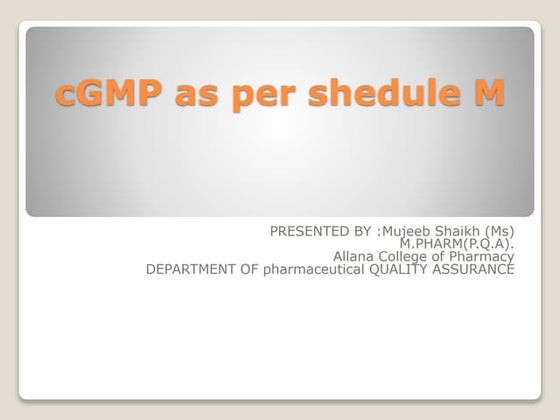 Schedule T Good Manufacturing Practice Indian systems of Medicine | PDF | Pharmaceutical ...