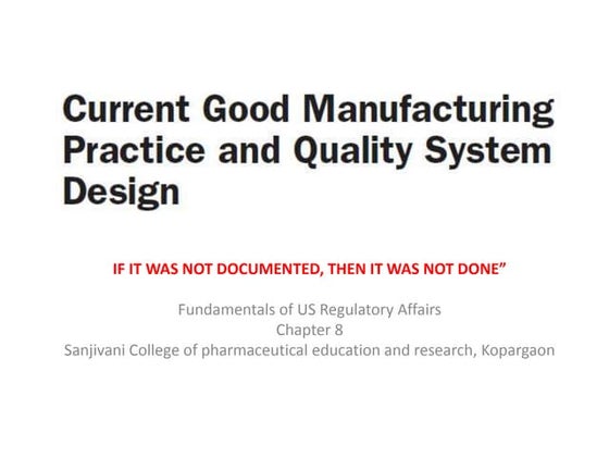 Basics of FDA GMP Training | PPT | Pharmaceutical Industry | Industries