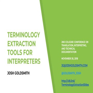 Terminology Extraction Tools for Interpreters | PPTX