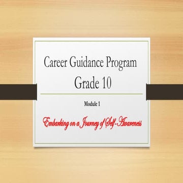 CGP 10 Module 1 for grade 10 learners career guidance program | PPTX