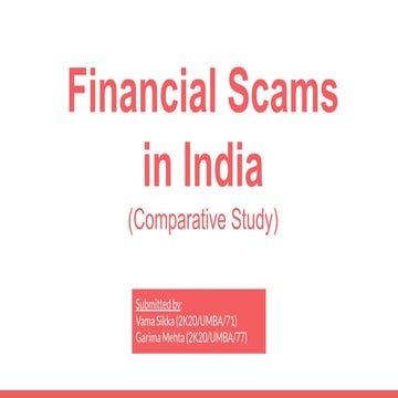 Financial Scam in India | PDF