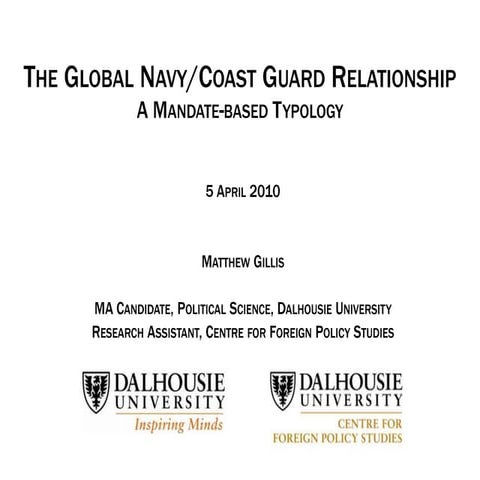 The Global Navy/Coast Guard Relationship: a Mandate-Based Typology | PDF