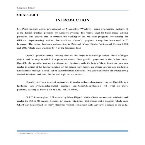 Computer Graphics Project Report On Sinking Ship Using Opengl