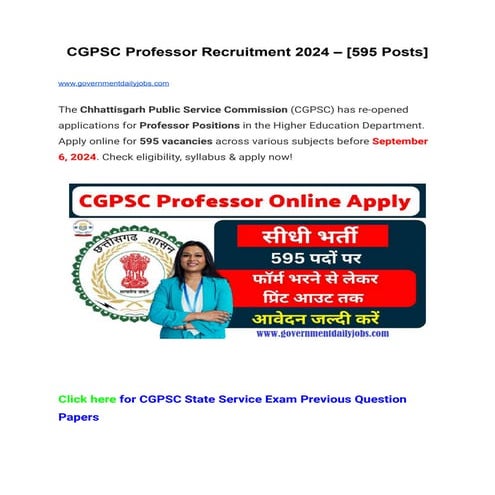 CGPSC Professor Recruitment 2024, Apply for 595 Posts.pdf