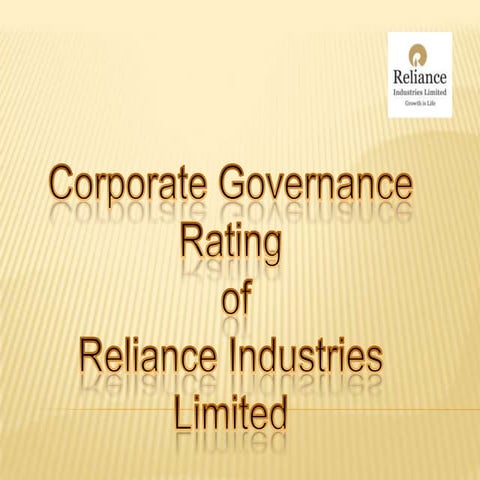CG rating of reliance industries | PPTX