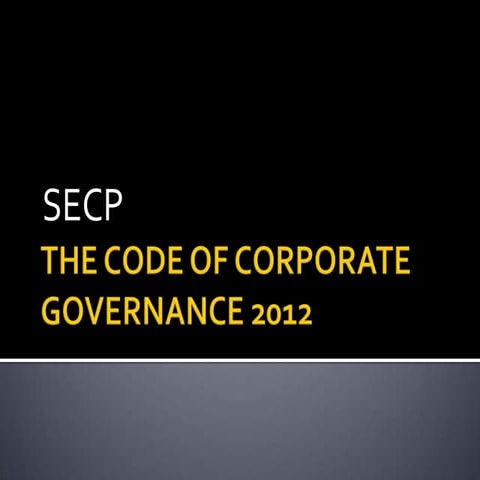 Cg & Role of SECP Securities and Exchange Commission of Pakistan | PPTX