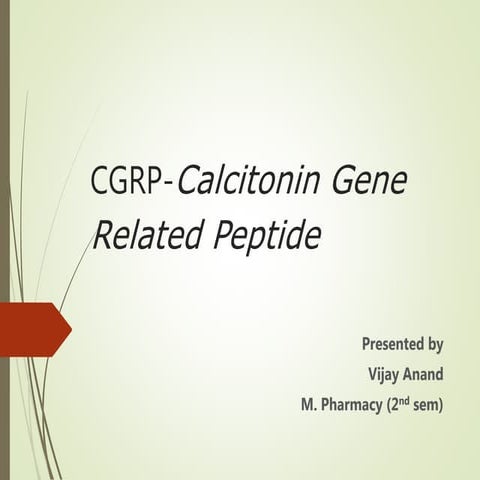 Cgrp calcitonin gene related peptide | PPTX