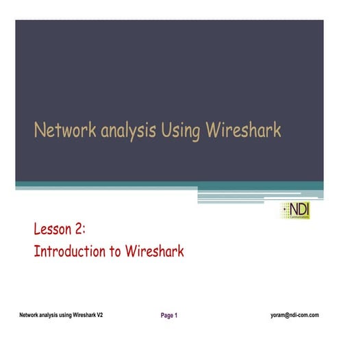 lesson 2- Network analysis Using Wireshark introduction to cellular feb ...