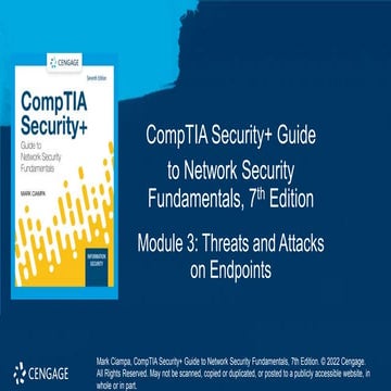 Ch- 03 Malware, Threats and Attacks. viruses | PDF