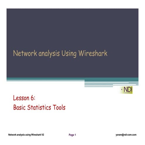 Network Analysis Using Wireshark -Chapter 6- basic statistics tools | PDF