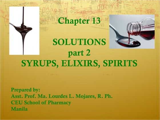 Pharmaceutical Elixirs | PPTX | Alcoholic Beverages | Food & Drink