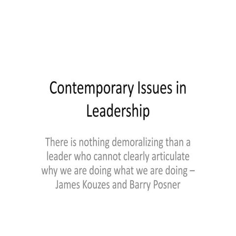 contemporary issues in leadership (Chapter No. 13 ) | PPTX