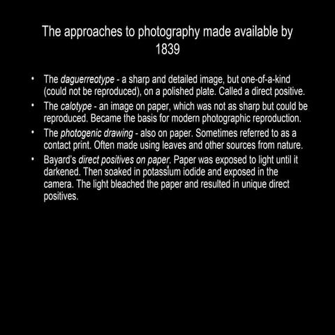 Ch. 2: The Second Invention of Photography (1839-1854) | PPT