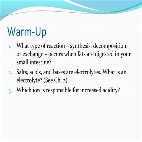 Anatomy & Physiology Lecture Notes - Ch. 2 chemistry - part 3 | PPT